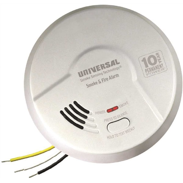 Universal Security Instruments Combination 2-in-1 Smoke and Fire Alarm Detector Hardwired 10 ...